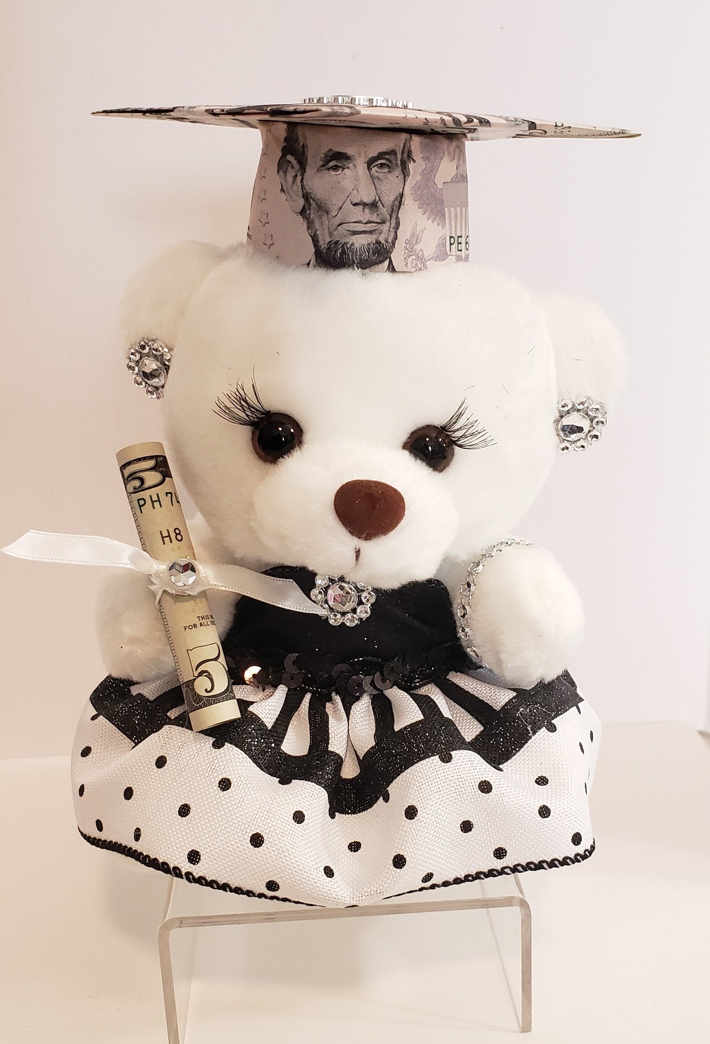 Money graduation dressed bear with bling – AmyRose Crafts